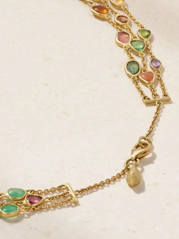 PIPPA SMALL 18-karat Gold -stone Necklace