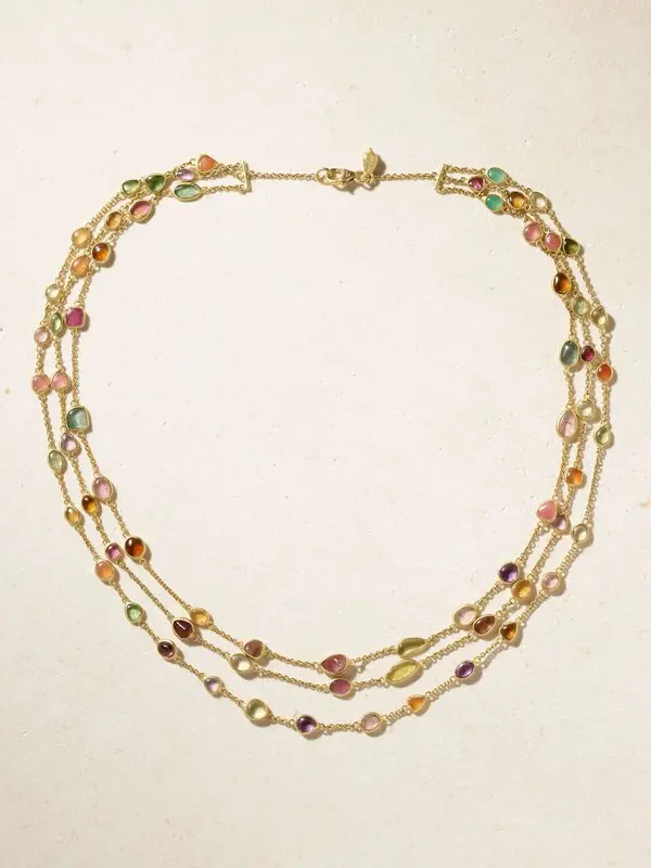 PIPPA SMALL 18-karat Gold -stone Necklace