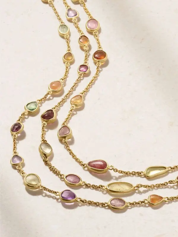 PIPPA SMALL 18-karat Gold -stone Necklace
