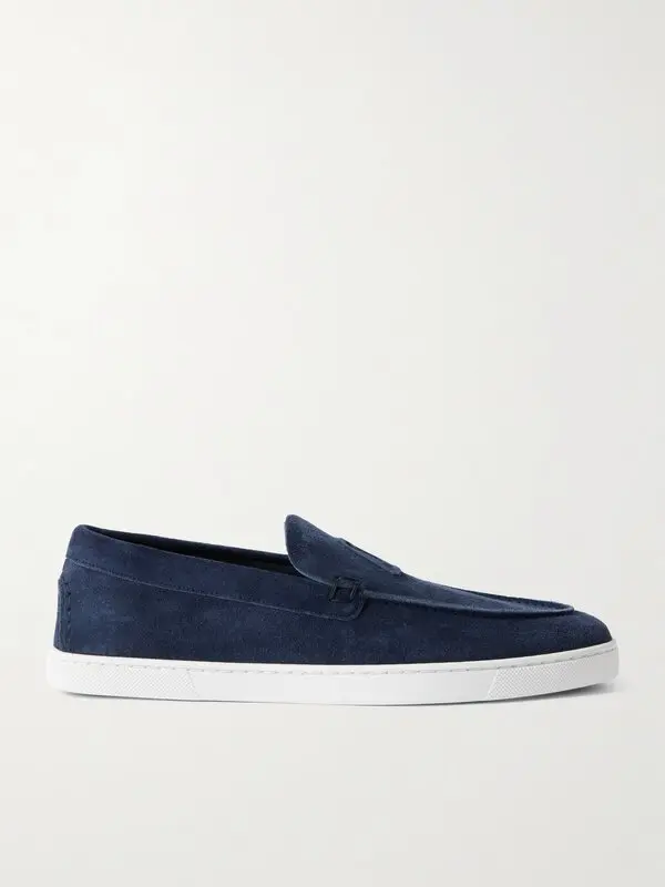 CHRISTIAN LOUBOUTIN Varsiboat Logo-embossed Suede Loafers