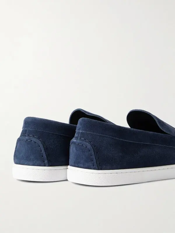 CHRISTIAN LOUBOUTIN Varsiboat Logo-embossed Suede Loafers