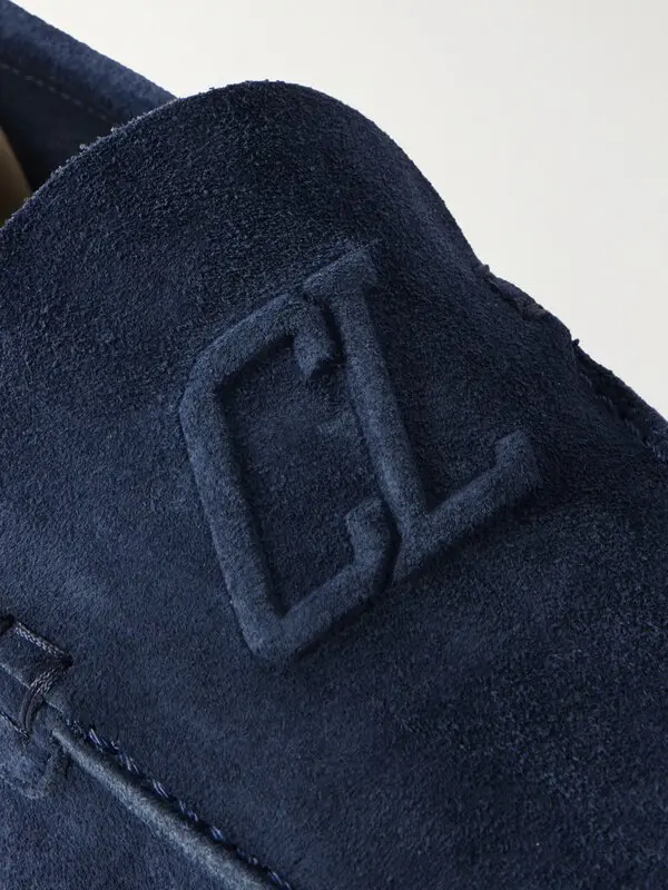 CHRISTIAN LOUBOUTIN Varsiboat Logo-embossed Suede Loafers