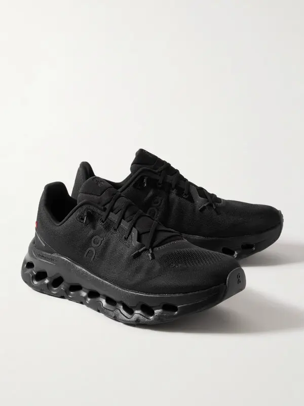 On Cloudtilt Stretch-knit Sneakers - Black