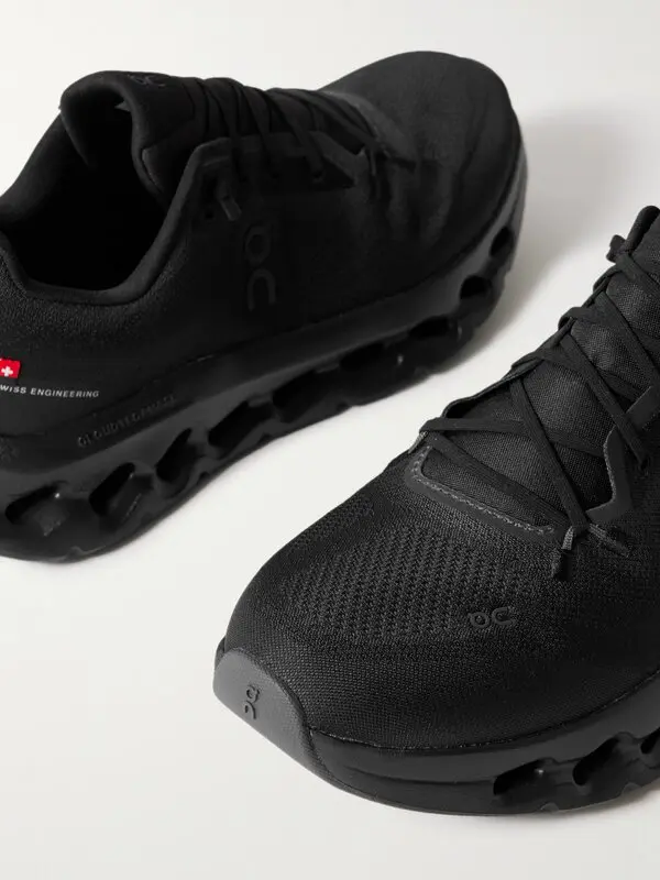 On Cloudtilt Stretch-knit Sneakers - Black