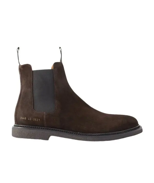 COMMON PROJECTS Waxed-suede Chelsea Boots - Brown