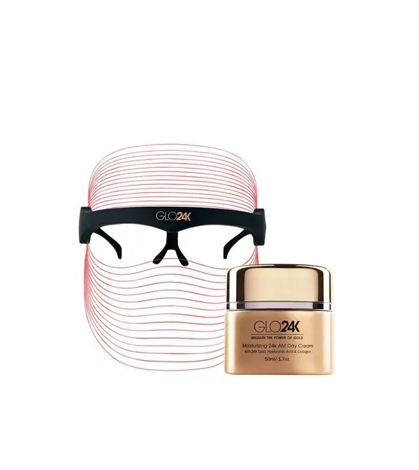 GLO24K 7 Color Led Beauty Mask + Day Cream - No Color