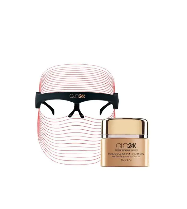 GLO24K 7 Color Led Beauty Mask + Night Cream - No Color