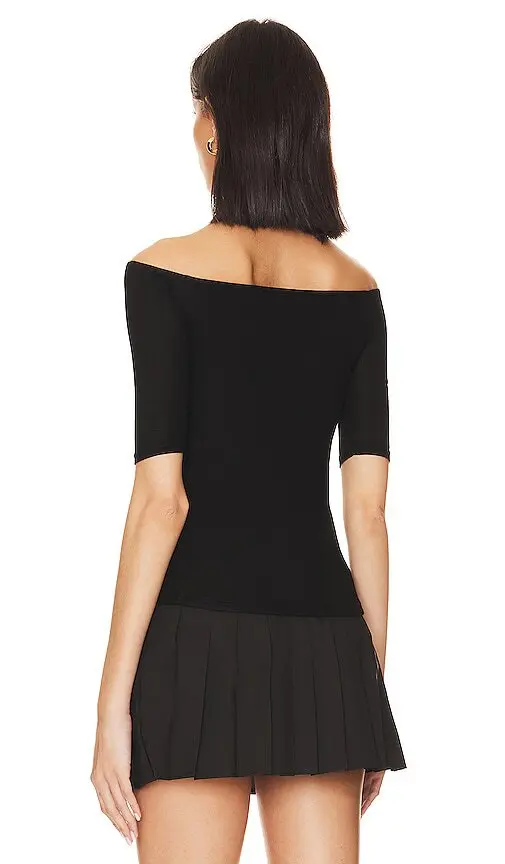Michael Lauren Off Shoulder Ribbed Top