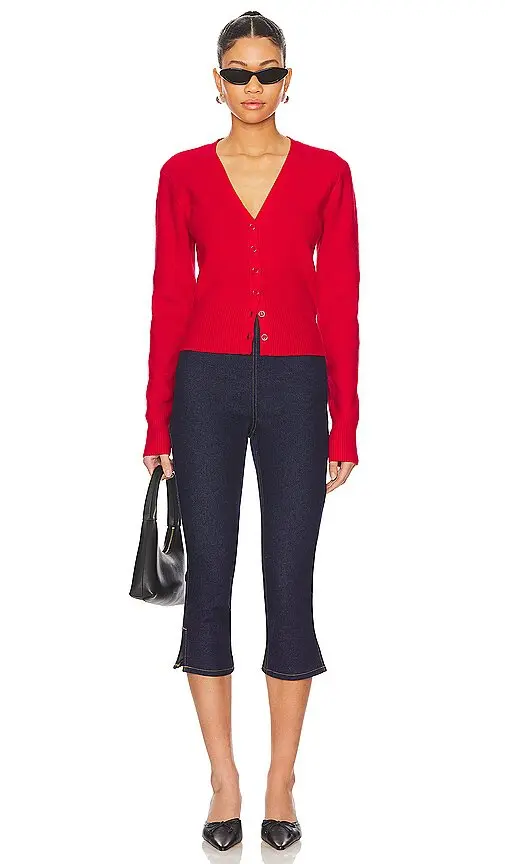 GUIZIO Camelie Cardigan Top - Red