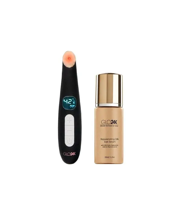 GLO24K Triple Action Eye Care Therapy Wand + 24k Eye Serum - No Color