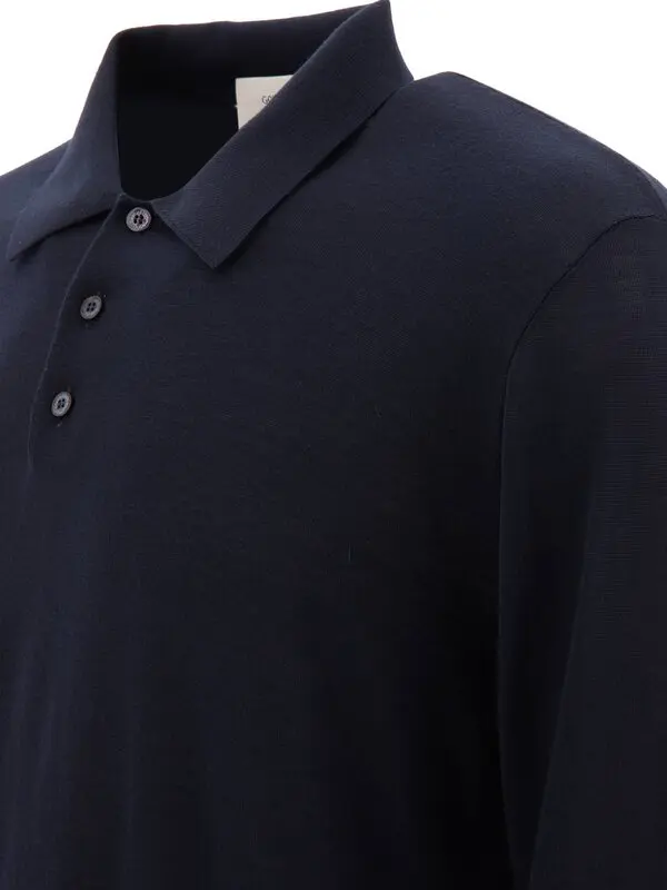 GOLDEN GOOSE Gregory' Wool Polo Shirt - Blue