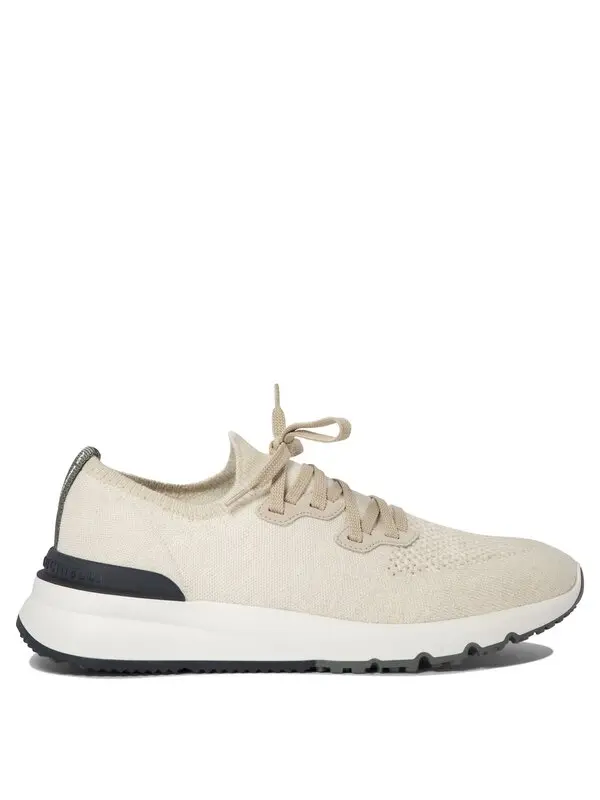 Brunello Cucinelli Cotton Chiné Knit Sneakers