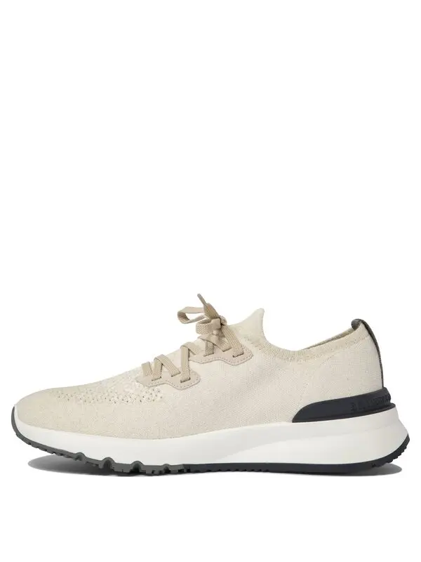 Brunello Cucinelli Cotton Chiné Knit Sneakers