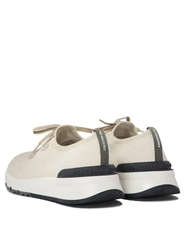Brunello Cucinelli Cotton Chiné Knit Sneakers