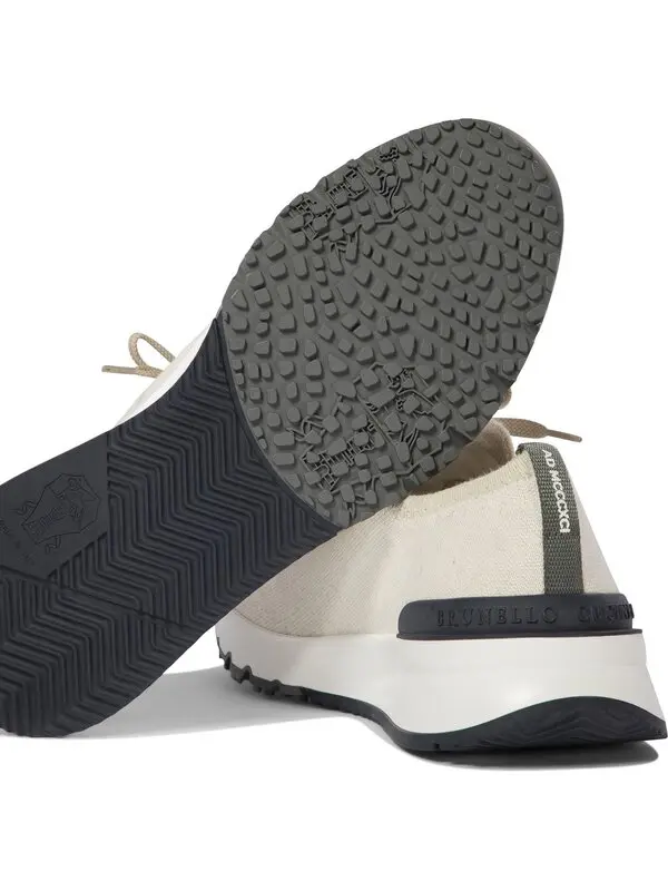 Brunello Cucinelli Cotton Chiné Knit Sneakers