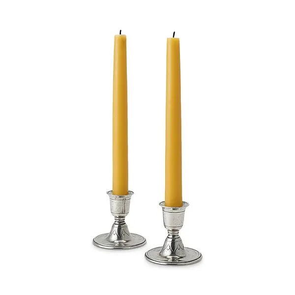 MATCH Short Candlestick, Set Of 2 - Pewter