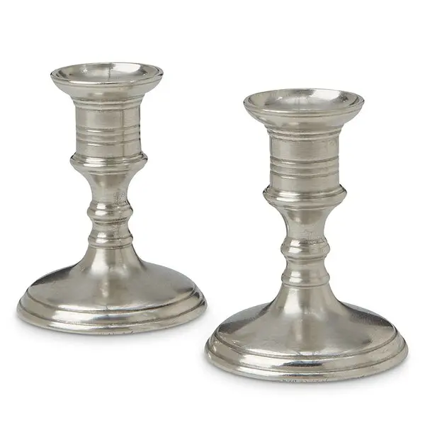 MATCH Prato Candlestick, Small, Set Of 2 - Pewter