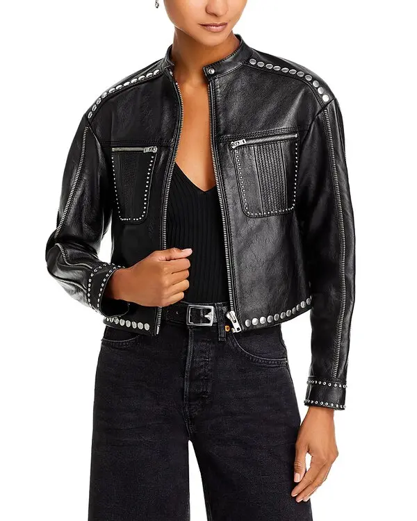 RE/DONE Leather Studded Jacket