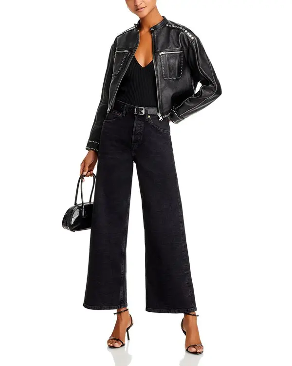 RE/DONE Leather Studded Jacket