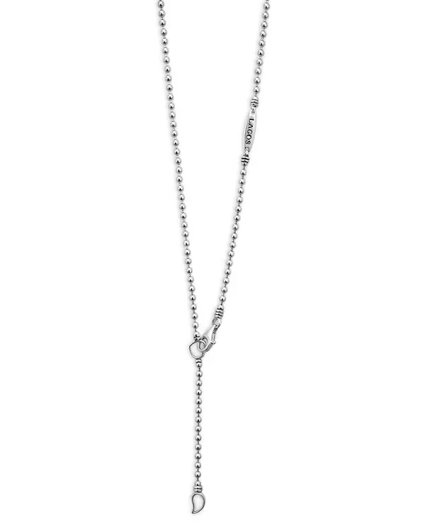Lagos Sterling Caviar Spark Diamond U Pendant Necklace