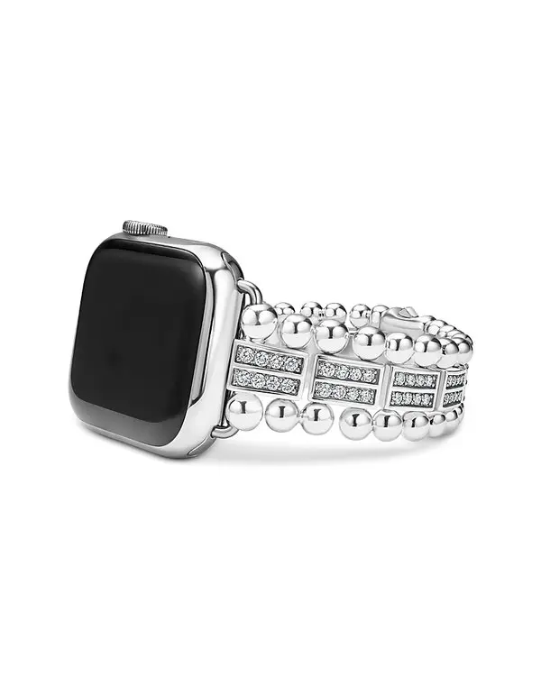 Lagos Sterling Diamond Apple Watch Bracelet - Silver