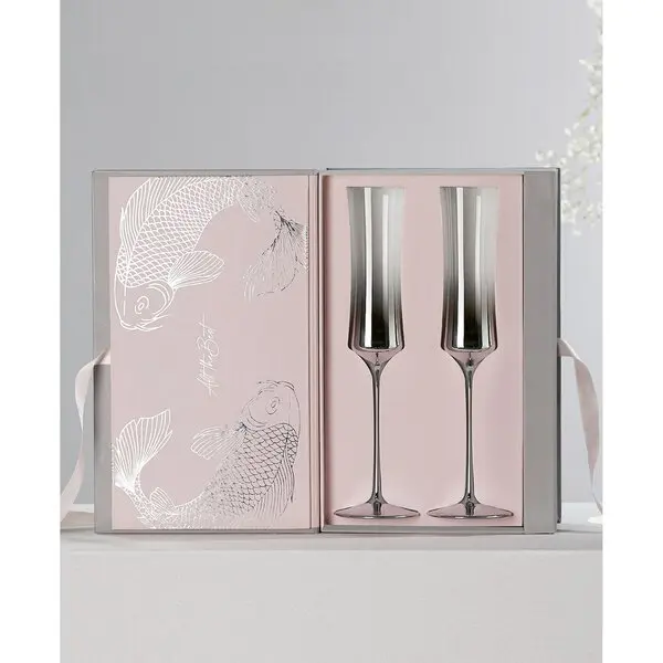 NUDE GLASS Dream Parade Flute Champagne Glasses, Set Of 2