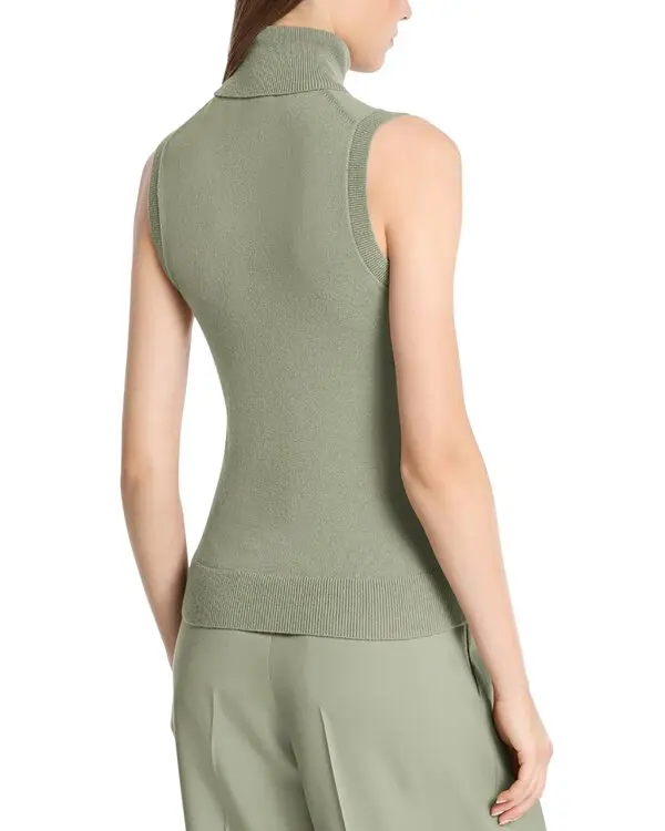 Michael Kors Cashmere Sleeveless Turtleneck Sweater - Celadon