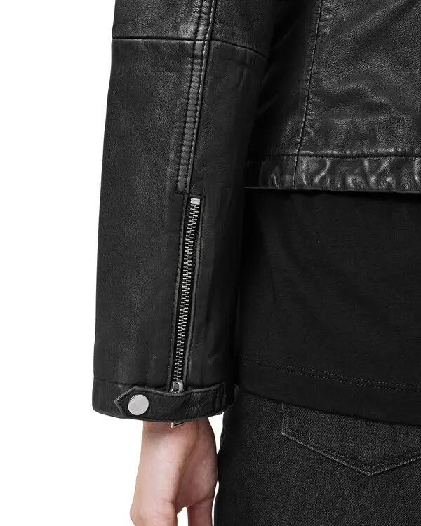 ALLSAINTS Cargo Distressed Leather Biker Jacket