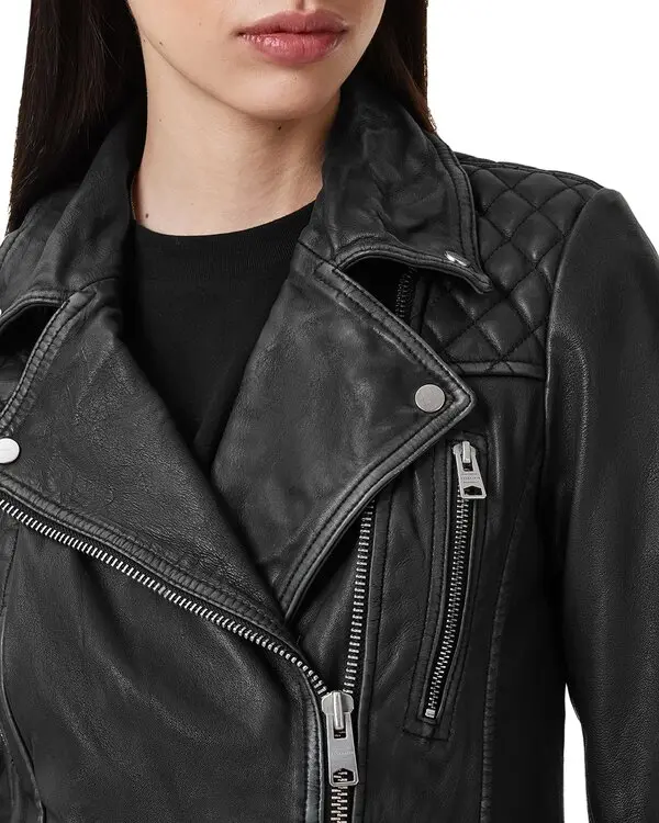 ALLSAINTS Cargo Distressed Leather Biker Jacket