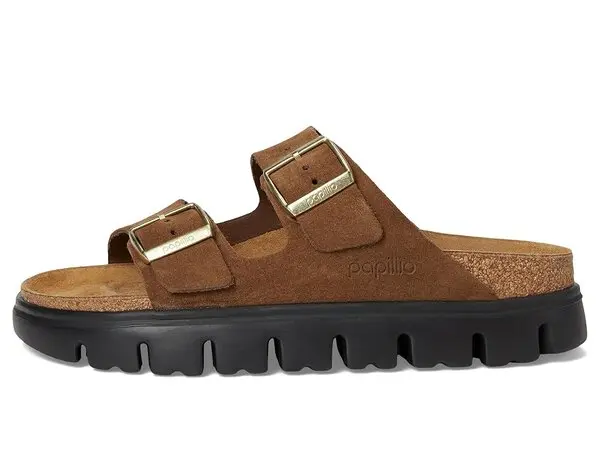 BIRKENSTOCK Papillio Arizona Suede Platform Sandals - Brown
