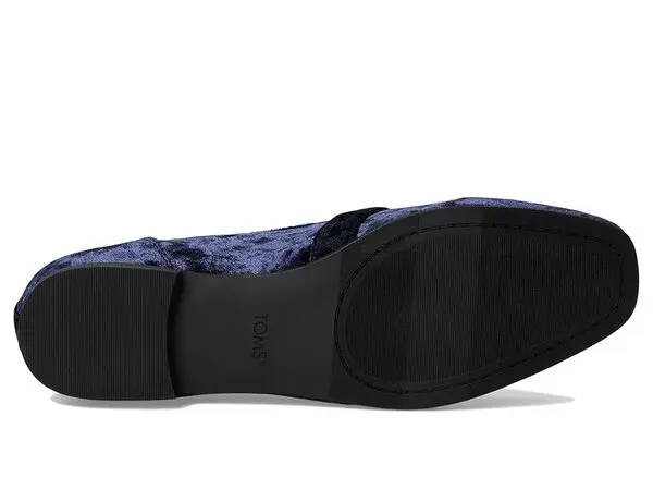 Toms Lynette Velvet Loafer Flats - Navy