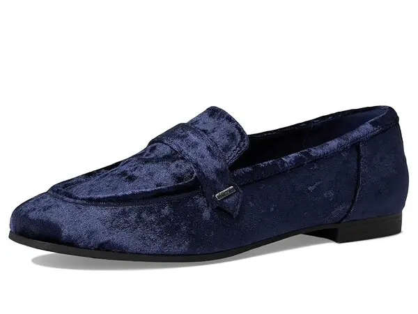 Toms Lynette Velvet Loafer Flats - Navy