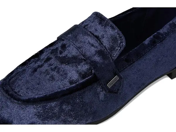 Toms Lynette Velvet Loafer Flats - Navy