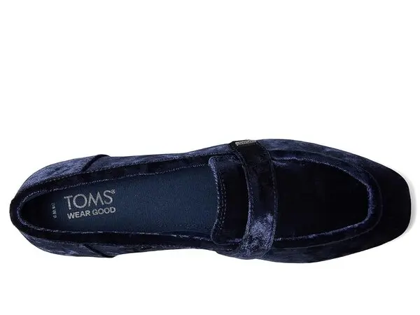Toms Lynette Velvet Loafer Flats - Navy