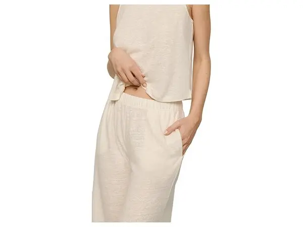 Eberjey Organic Linen Wide-leg Pajama Pants - Bone