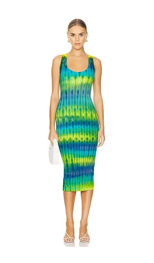 white christmas dresses Cotton Tie Dye Midi Dress with Pockets