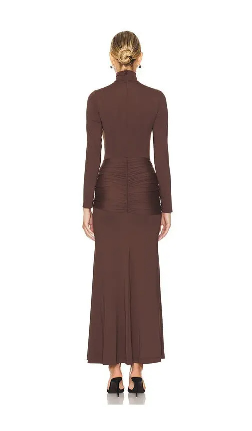 Bardot Alix Maxi Tie Front Dress - Chocolate