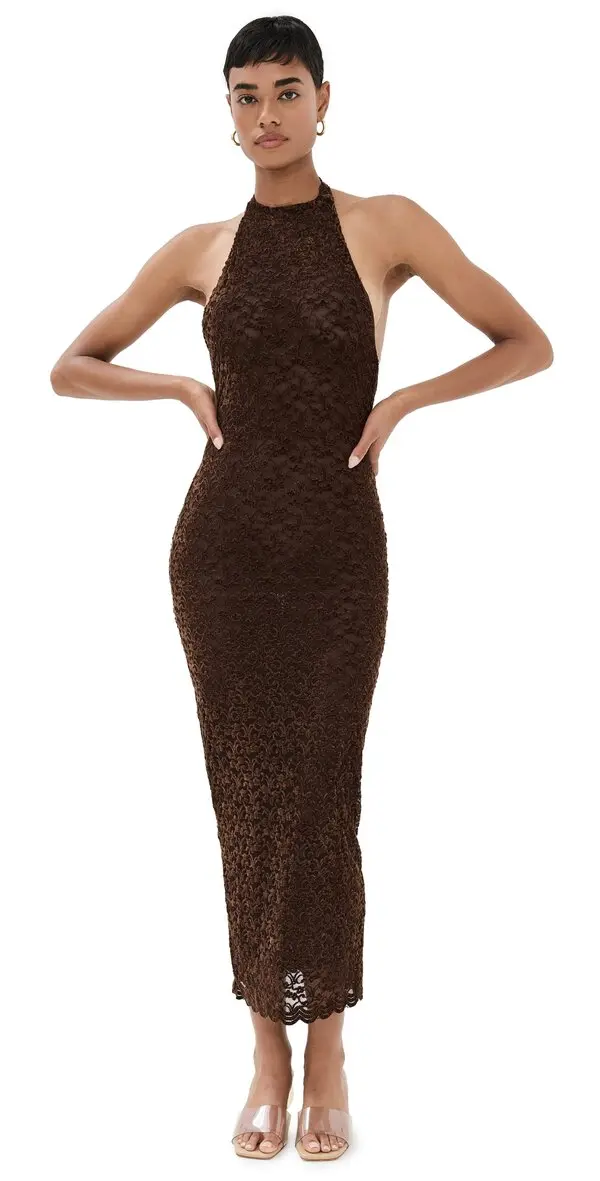 Lioness Members Only Midi Dress In Chocolate - 41% Off | Editorialist