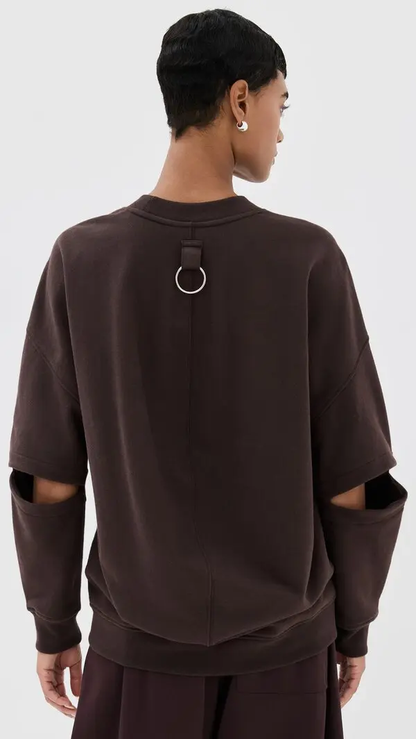 Tibi Cocoon Crewneck Sweatshirt - Brown