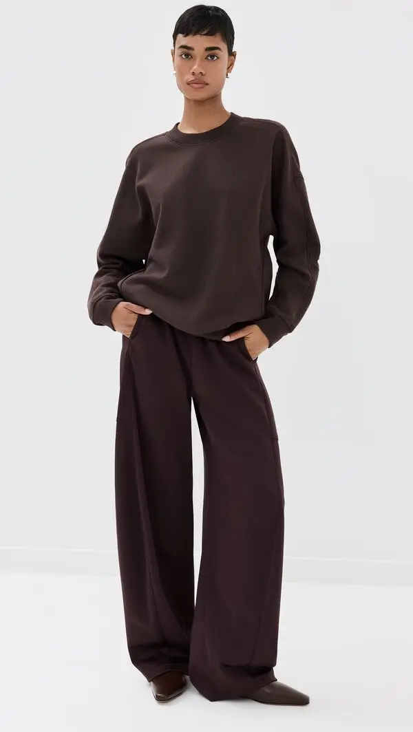 Tibi Cocoon Crewneck Sweatshirt - Brown