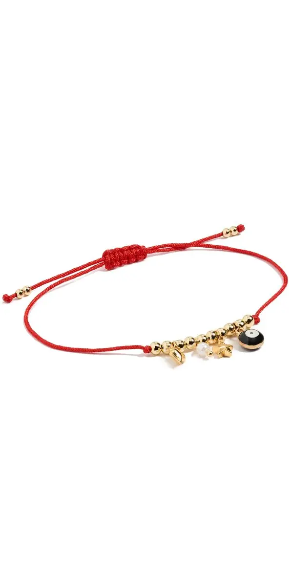 Alexa Leigh Evil Eye Bracelet - Yellow Gold/black Eye