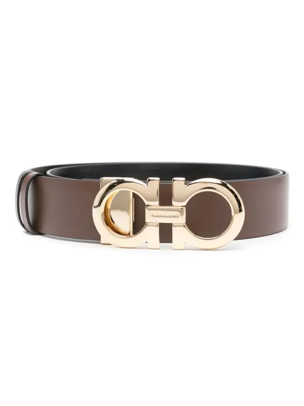 FERRAGAMO Gancini Reversible Belt - Brown