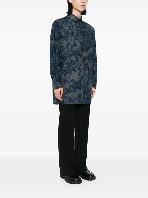 Yohji Yamamoto Sheeting Ink Triple Collar Shirt