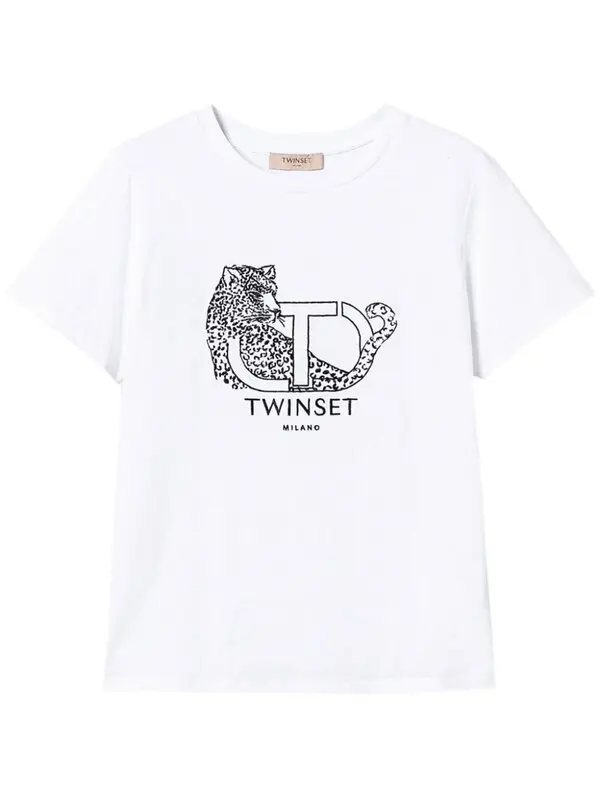 TWINSET Logo-embroidered T-shirt - White