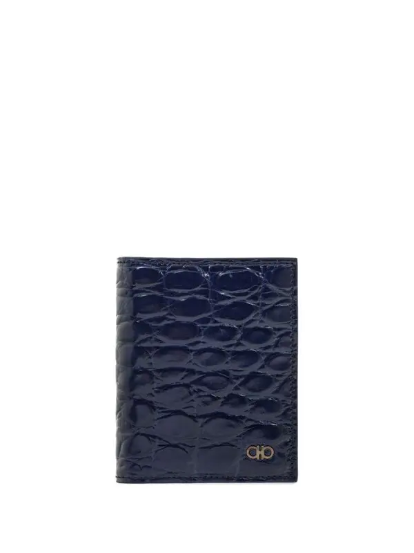 FERRAGAMO Gancini Crocodile-embossed Card Holder