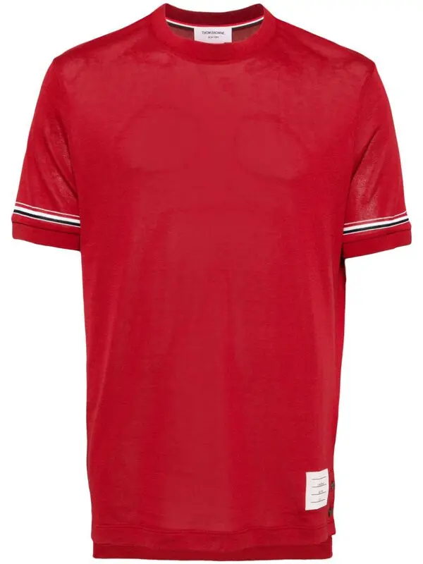 Thom Browne Cotton Stripe T-shirt - Red