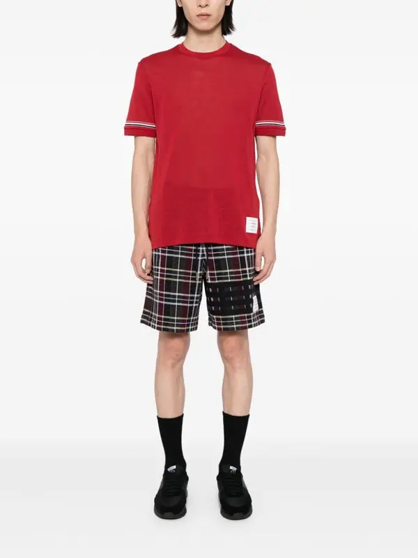Thom Browne Cotton Stripe T-shirt - Red