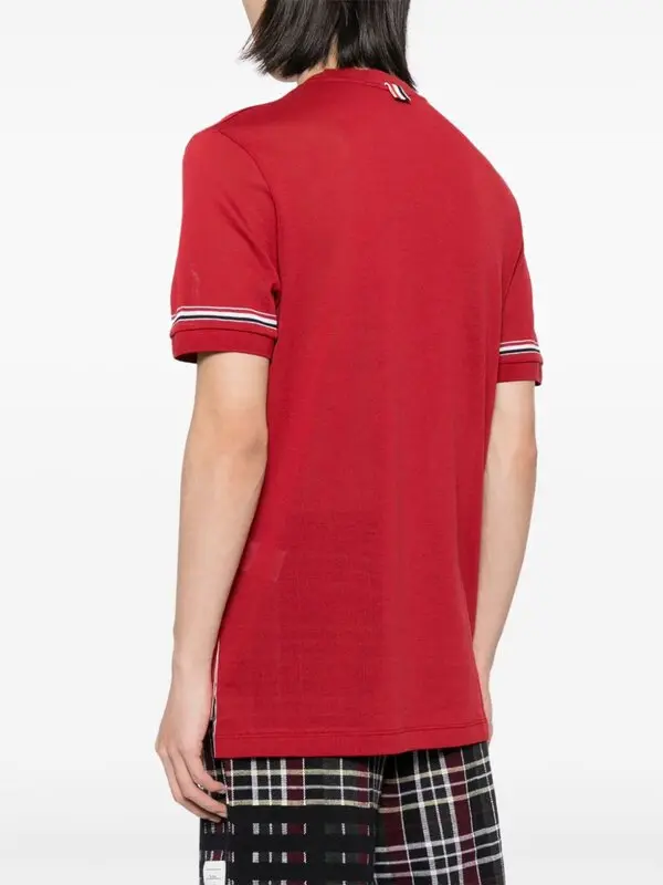 Thom Browne Cotton Stripe T-shirt - Red