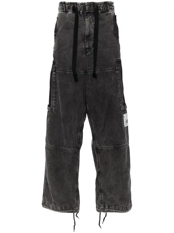 Mihara Yasuhiro Cotton Cargo Trousers - Black