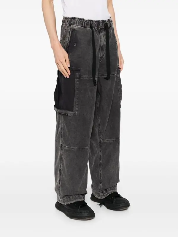Mihara Yasuhiro Cotton Cargo Trousers - Black